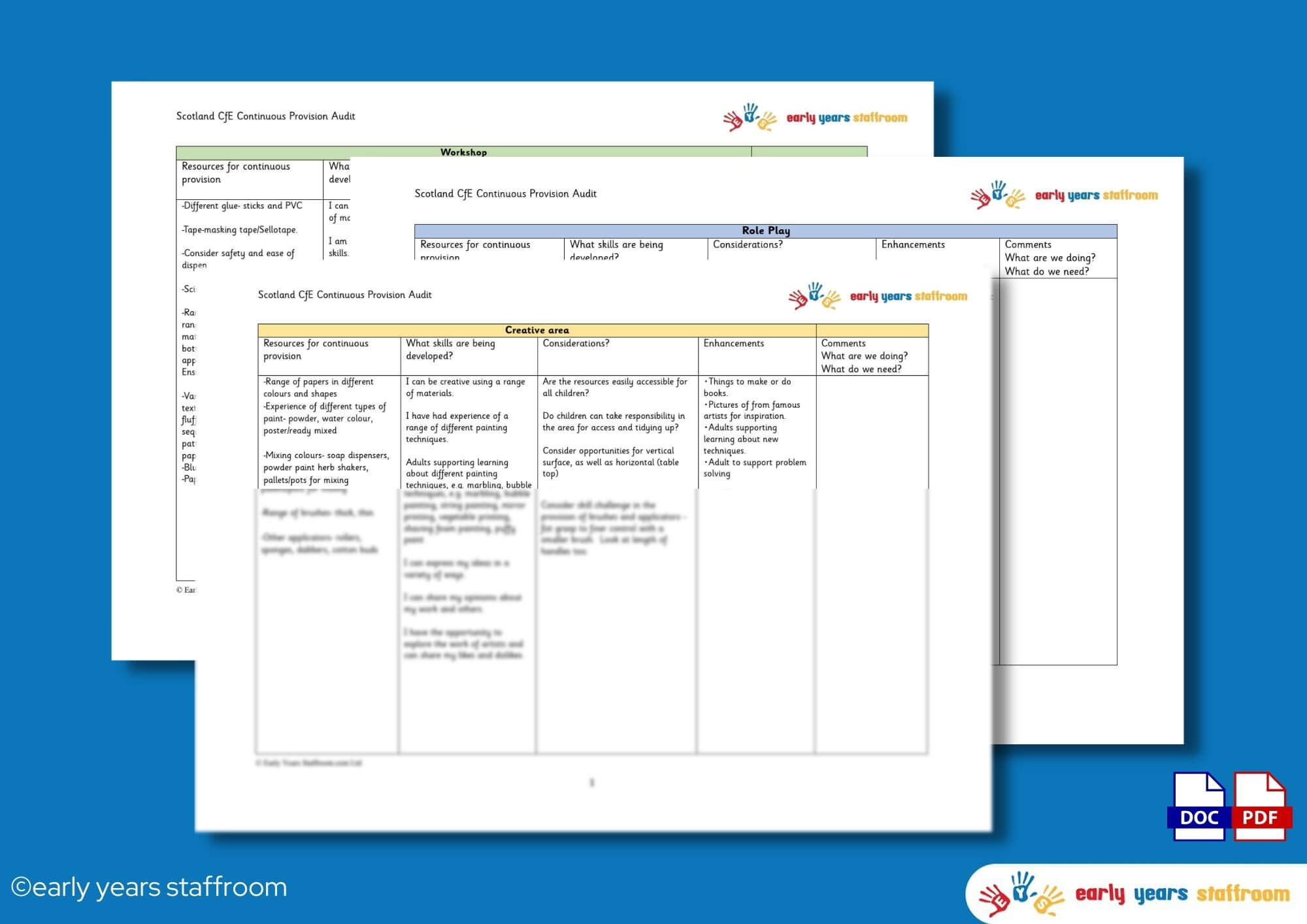 Scottish CfE Continuous Provision Audit | Early Years Resource Scottish CfE Continuous Provision Audit | Early Years Resource