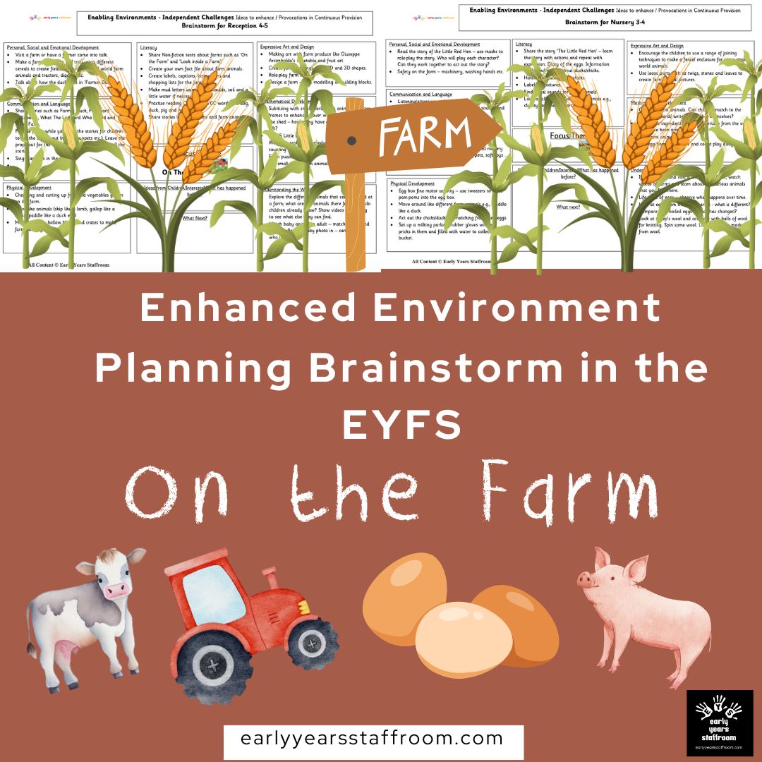 Enhanced Environment Planning Brainstorm EYFS - On The Farm