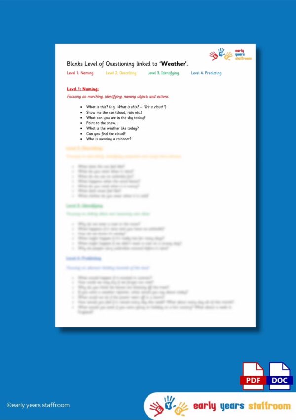 Weather Questions – Blank’s Levels