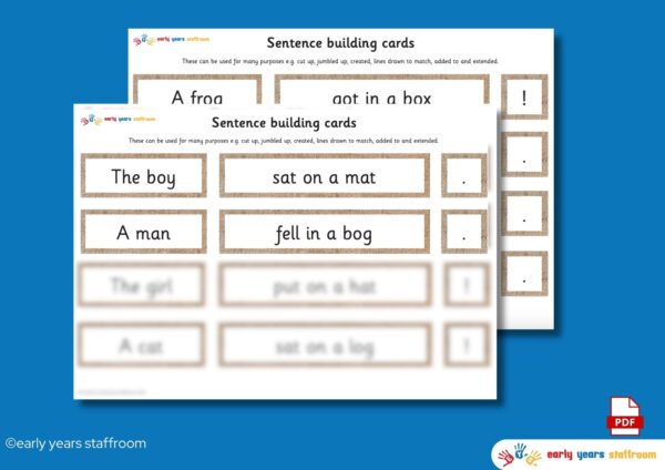 Simple Sentence Building Cards